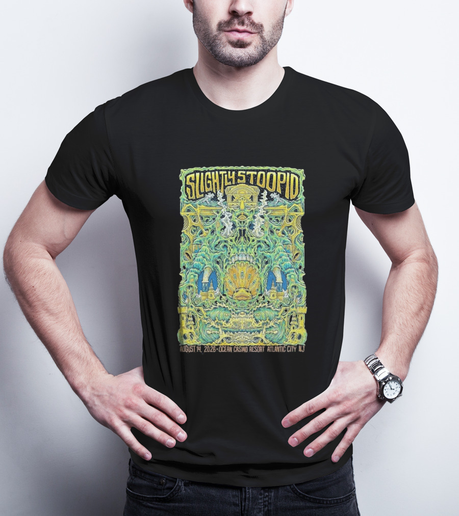Slightly Stoopid August 14 2026 Ocean Casino Resort Atlantic City NJ Psychedelic Event T-Shirt