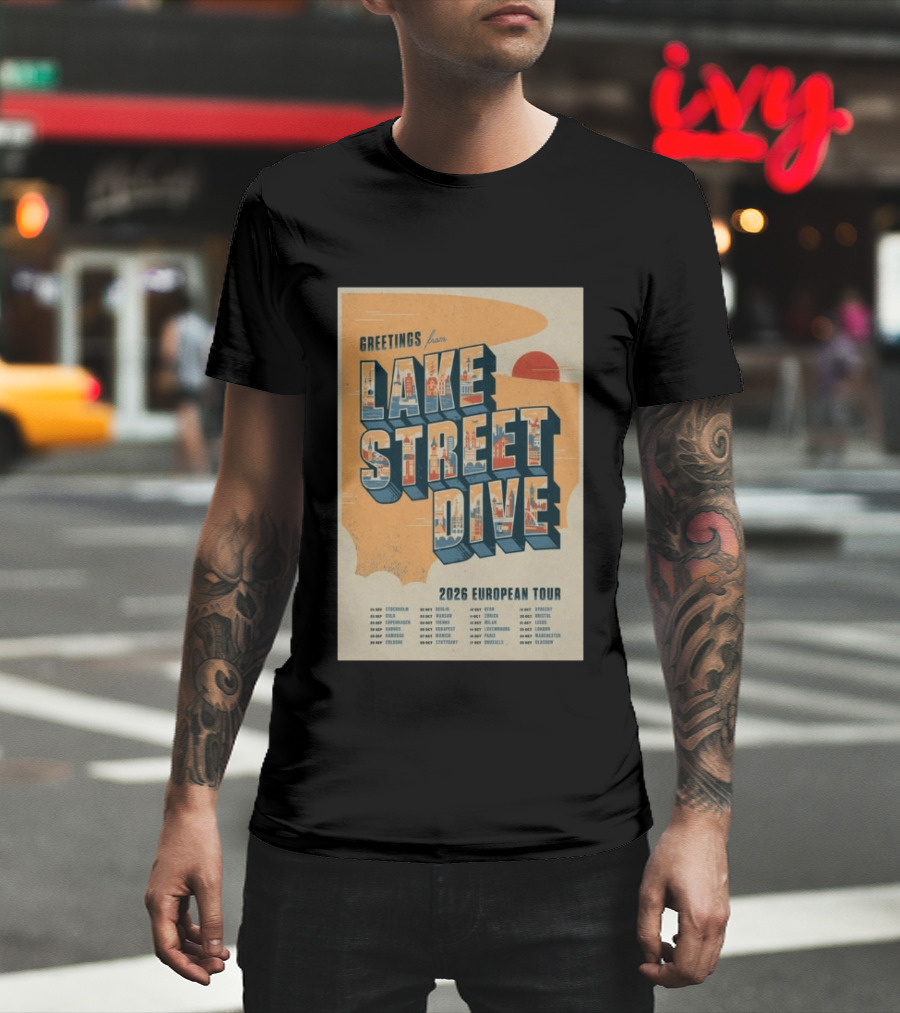 Greetings From Lake Street Dive 2026 European Tour Paris October 16 Le Bataclan T-Shirt