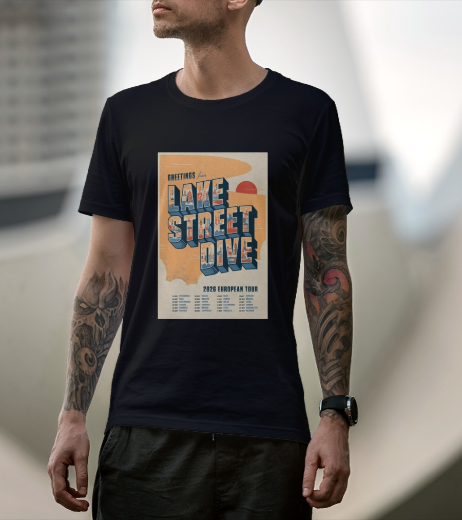 Greetings From Lake Street Dive 2026 European Tour Paris October 16 Le Bataclan T-Shirt