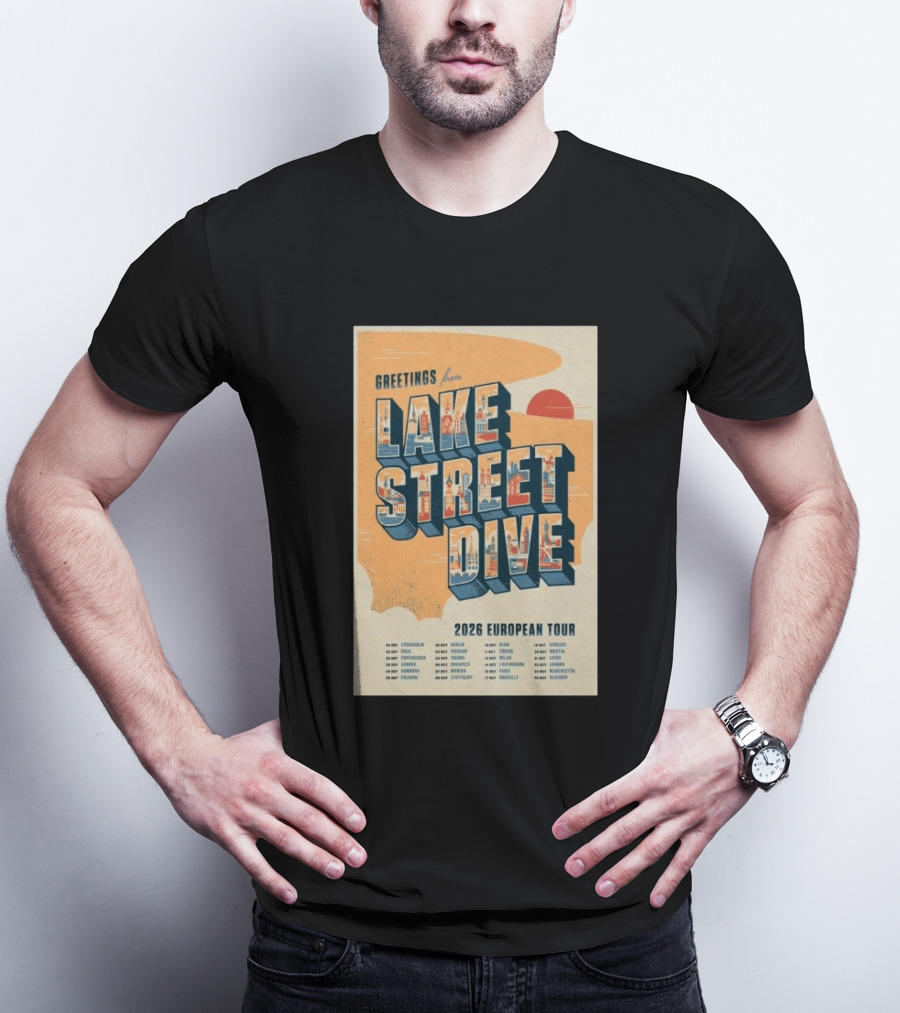Greetings From Lake Street Dive 2026 European Tour Paris October 16 Le Bataclan T-Shirt