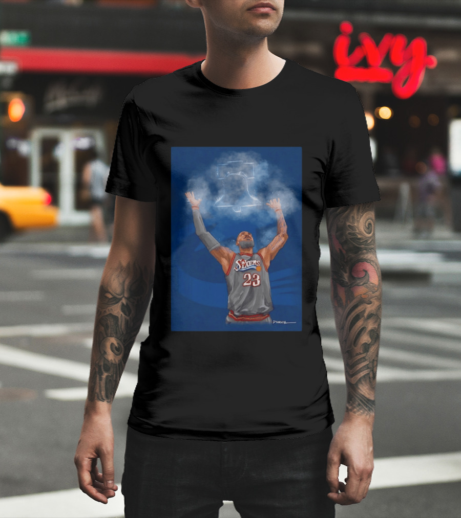 LeBron James Philadelphia 76ers 23 Liberty Bell Jersey T-Shirt