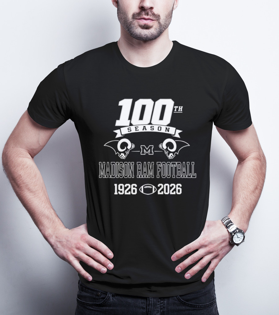 Madison Ram Football 100th Season 1926 2026 T-Shirt