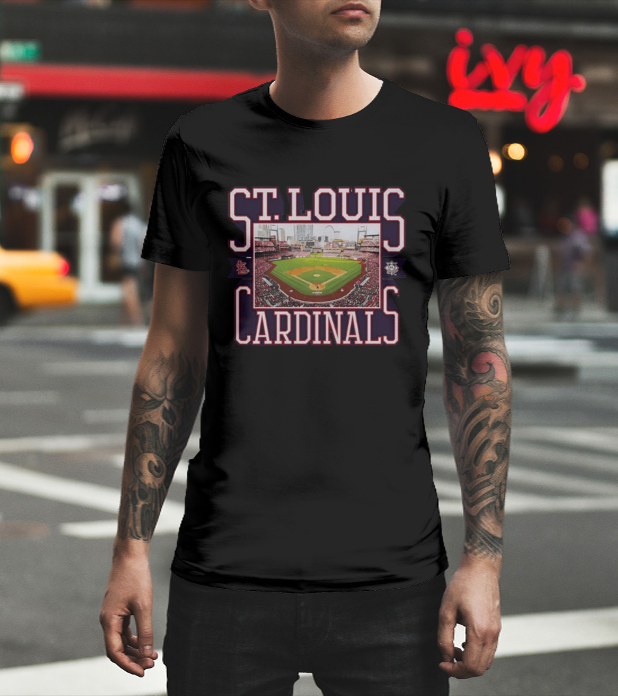 St Louis Cardinals Baseball Stadium View Busch Stadium STL Cityscape T-Shirt