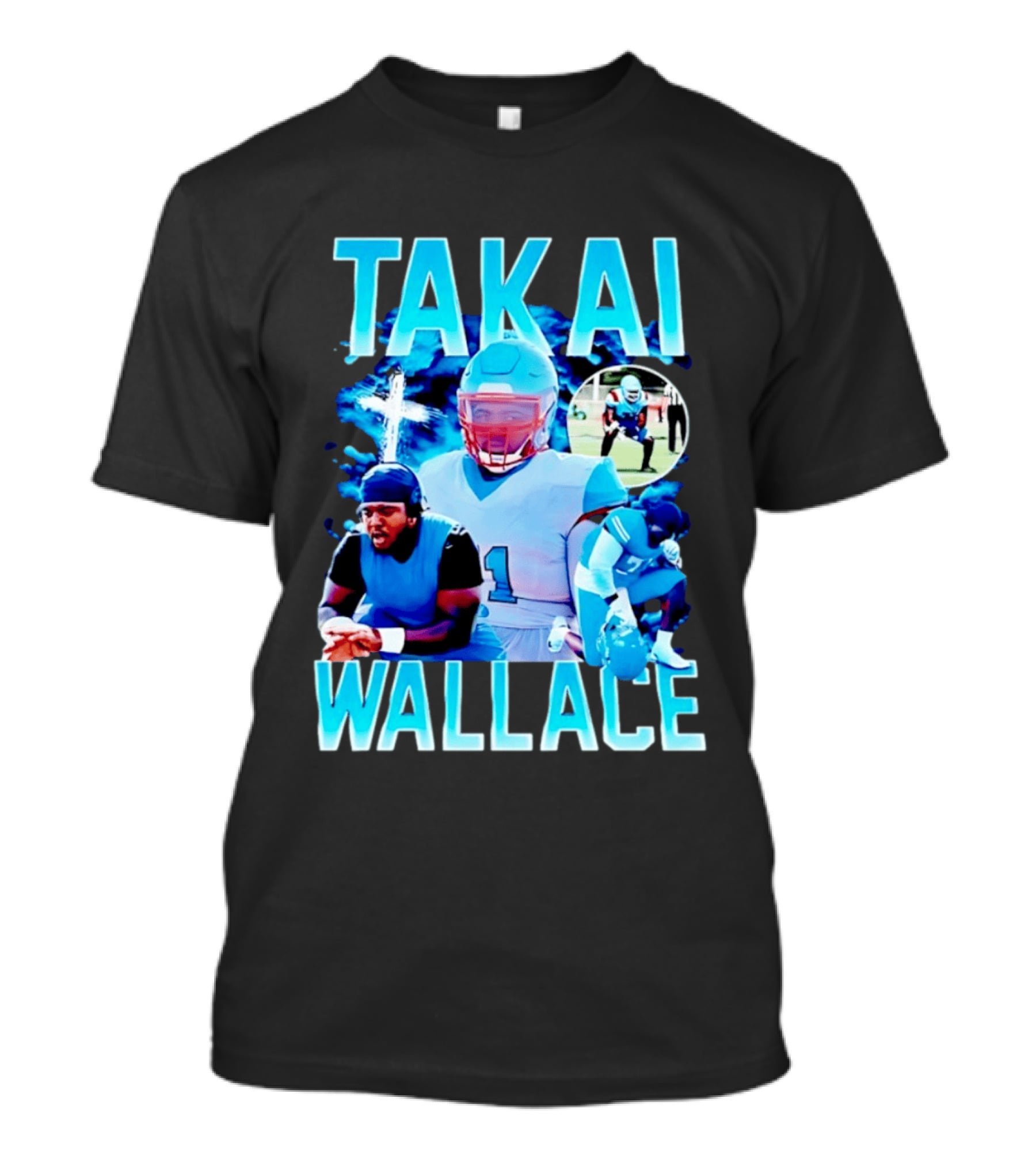 Takai Wallace Football Athlete Sports Action Collage T-Shirt