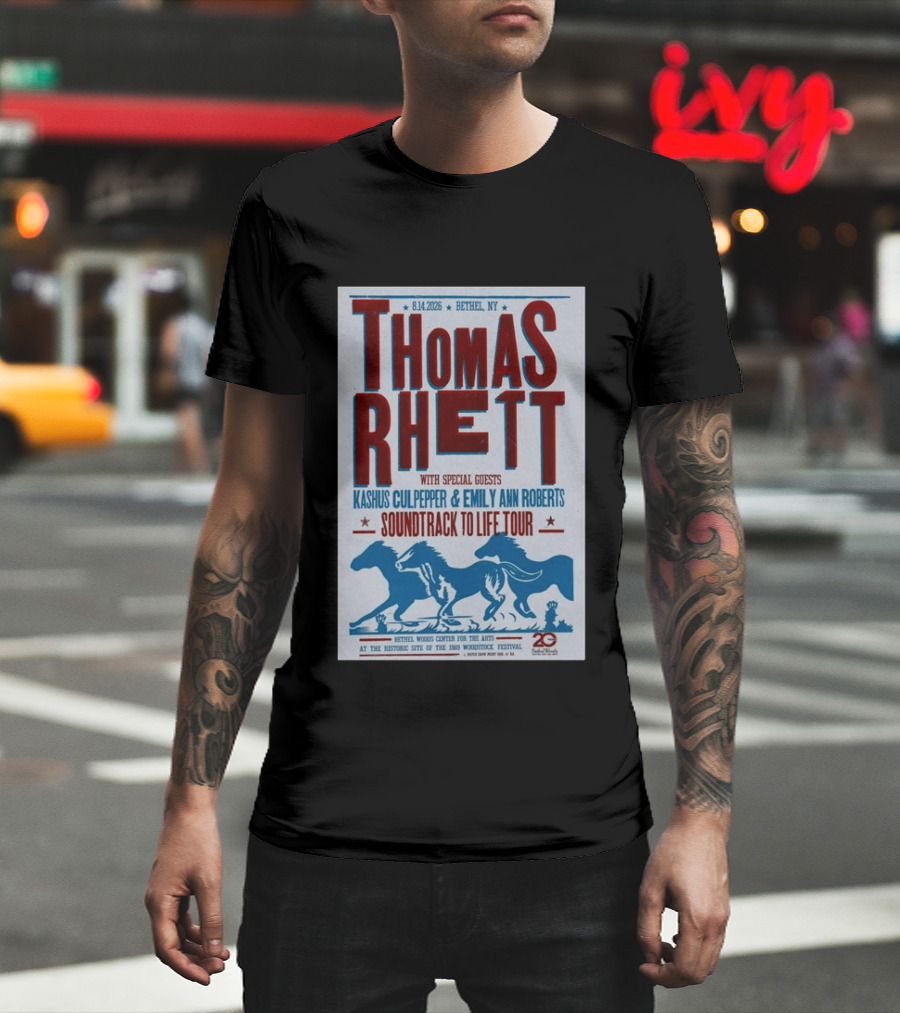 Thomas Rhett Bethel NY 2026 Soundtrack To Life Tour Kashus Culpepper Emily Ann Roberts T-Shirt