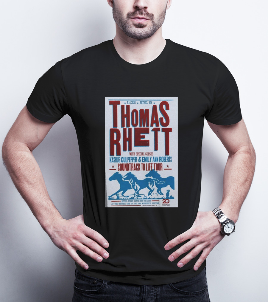 Thomas Rhett Bethel NY 2026 Soundtrack To Life Tour Kashus Culpepper Emily Ann Roberts T-Shirt