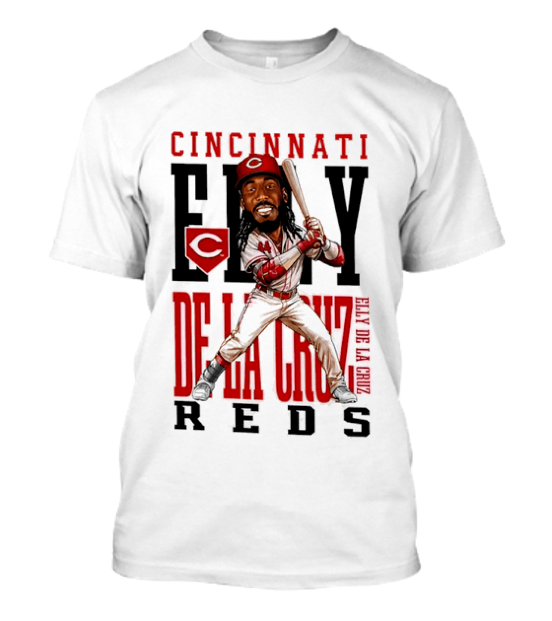 Cincinnati Reds Elly De La Cruz Baseball Caricature T-Shirt