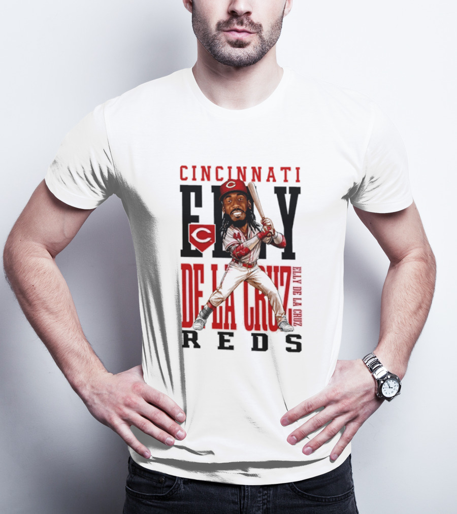 Cincinnati Reds Elly De La Cruz Baseball Caricature T-Shirt