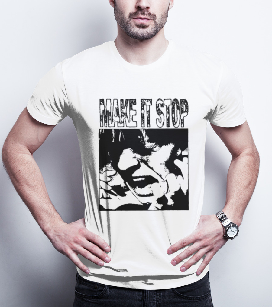 Make It Stop Scream Distress Anxiety Black And White T-Shirt
