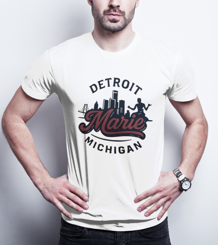 Detroit Michigan Marie Skyline T-Shirt