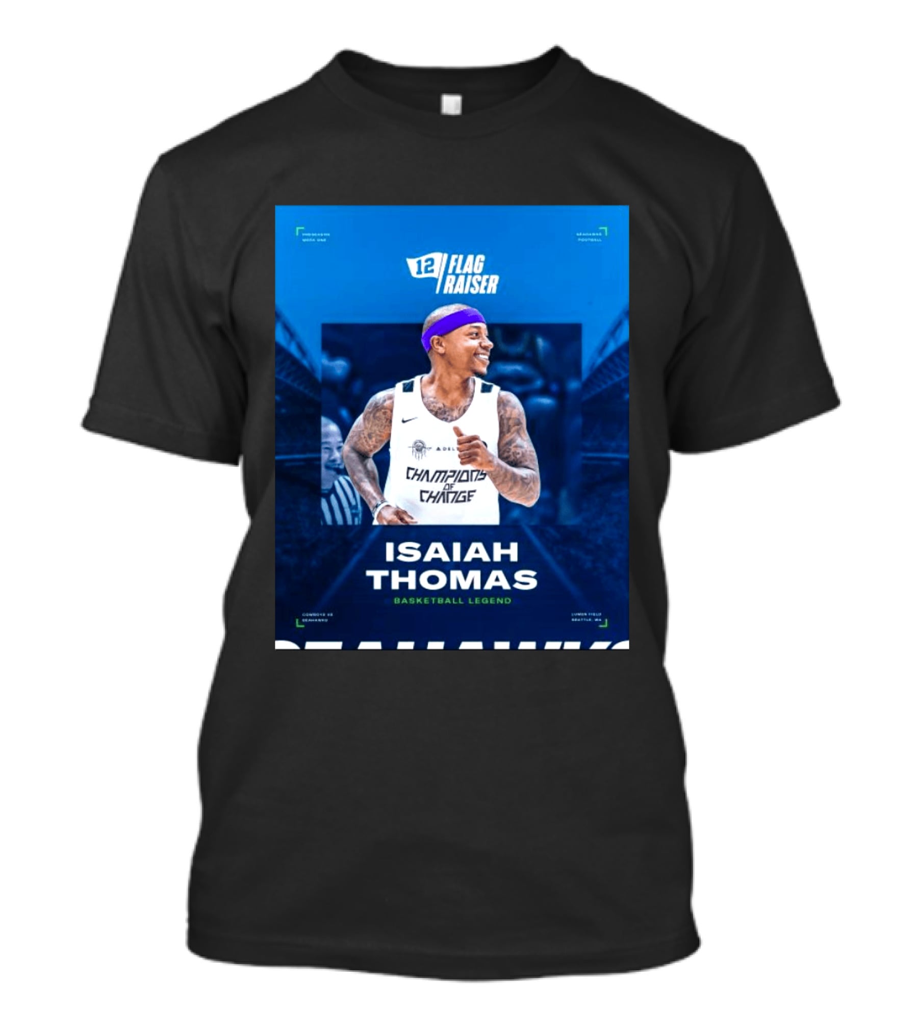 Isaiah Thomas 12 Flag Raiser Champions Of Change Basketball Legend T-Shirt