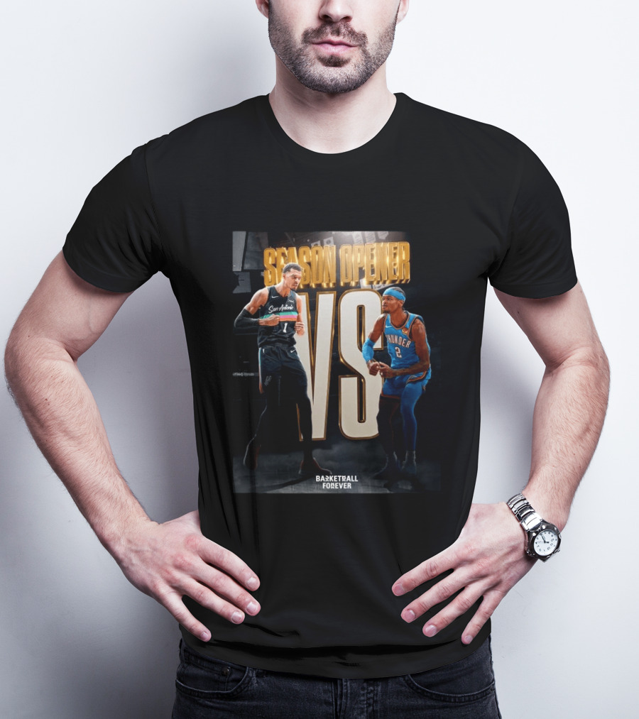 2026 NBA Season Opener San Antonio Vs Oklahoma City Basketball Forever T-Shirt