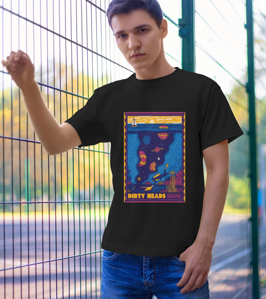 Dirty Heads August 15 2026 Tour Concord CA With Underwater Cosmic Scene T-Shirt