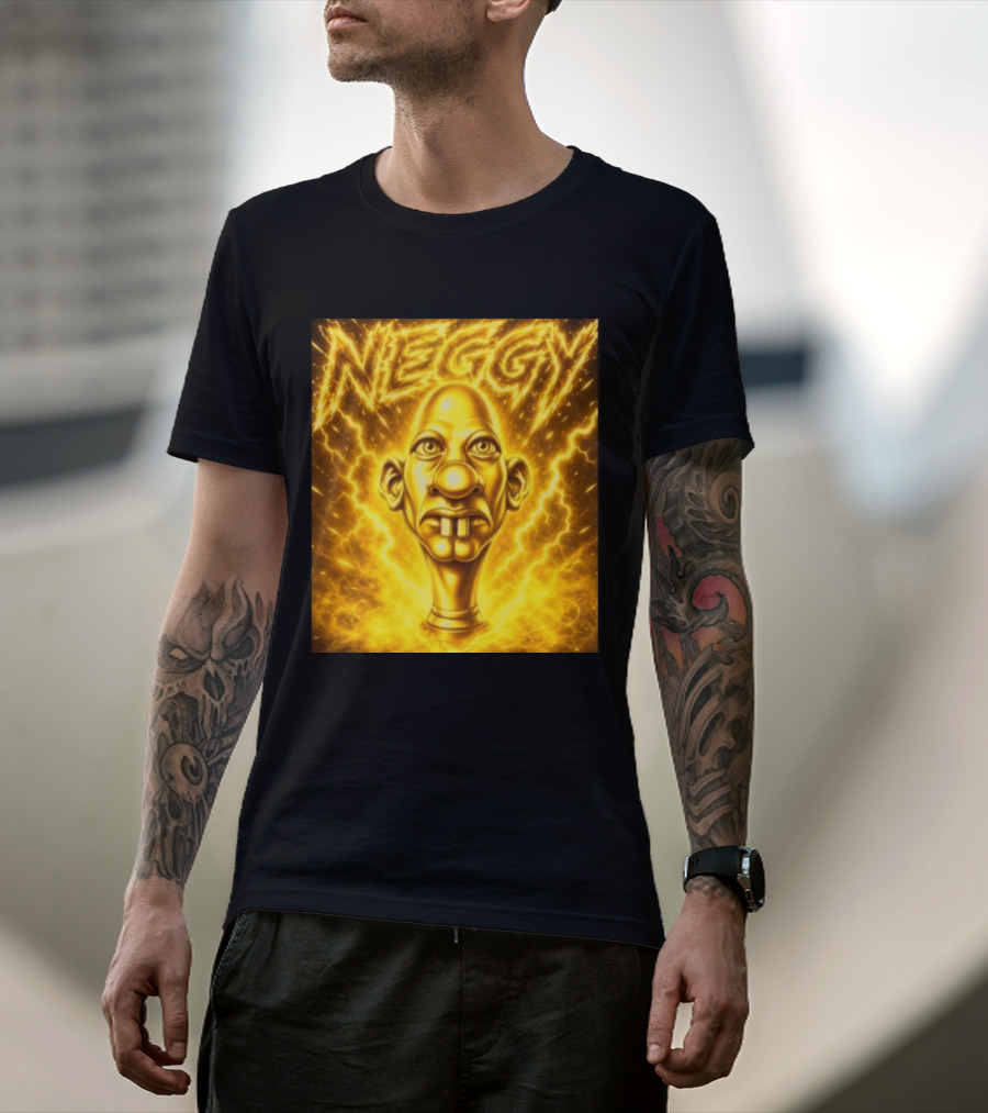 NEGGY Electric Manny Golden Lightning Face T-Shirt