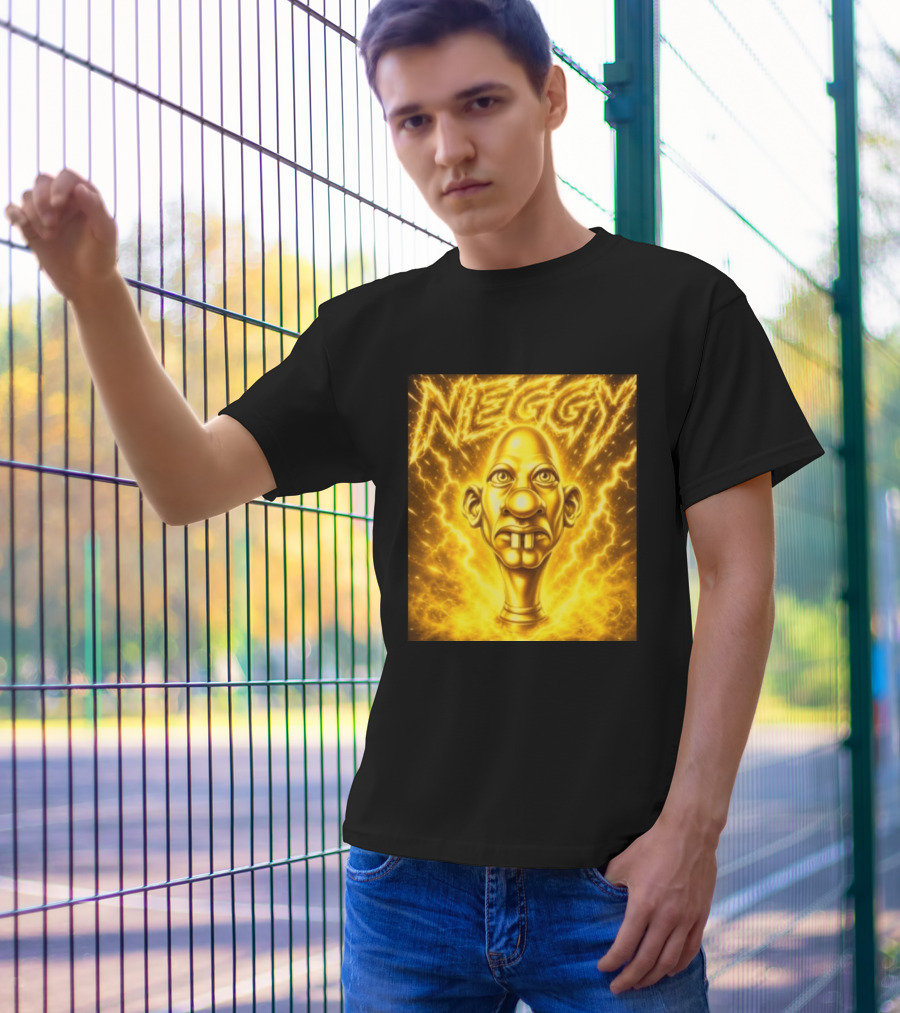 NEGGY Electric Manny Golden Lightning Face T-Shirt