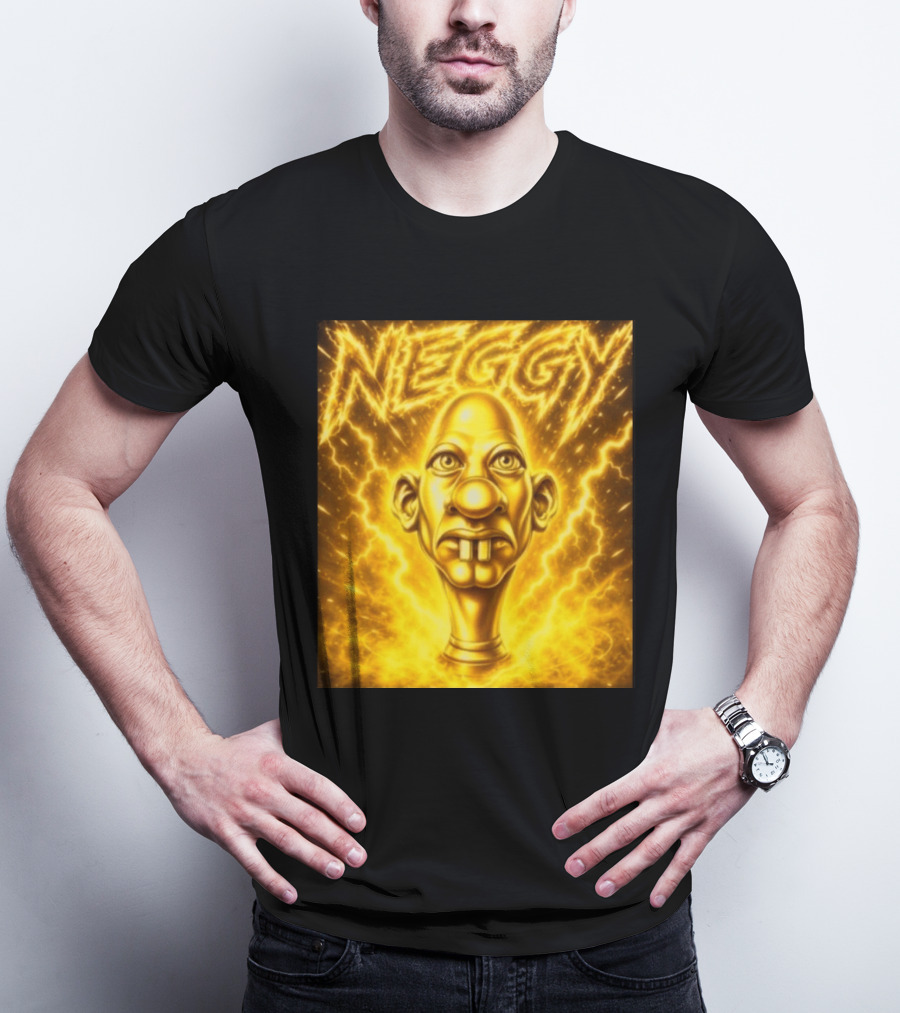 NEGGY Electric Manny Golden Lightning Face T-Shirt