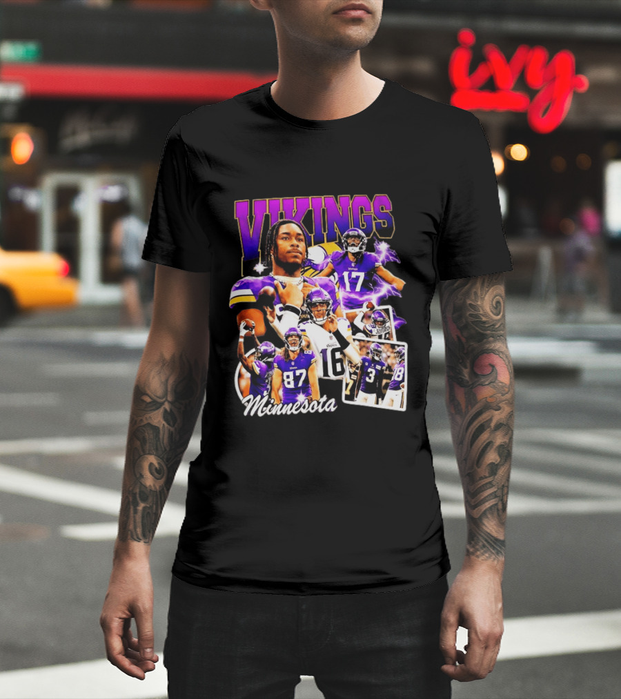Fanatics Minnesota Vikings Notorious Justin Jefferson 87 83 16 17 Football T-Shirt