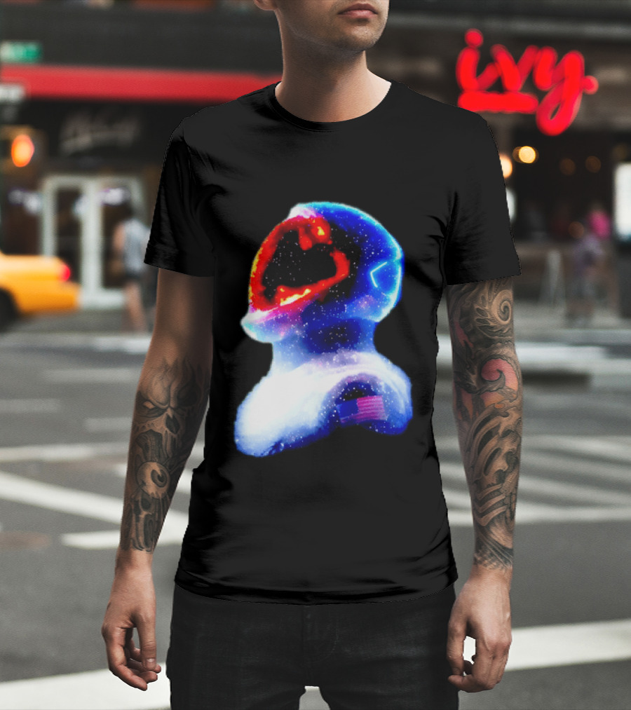 Galaxy Astronaut With American Flag Space Cosmic Adventure T-Shirt
