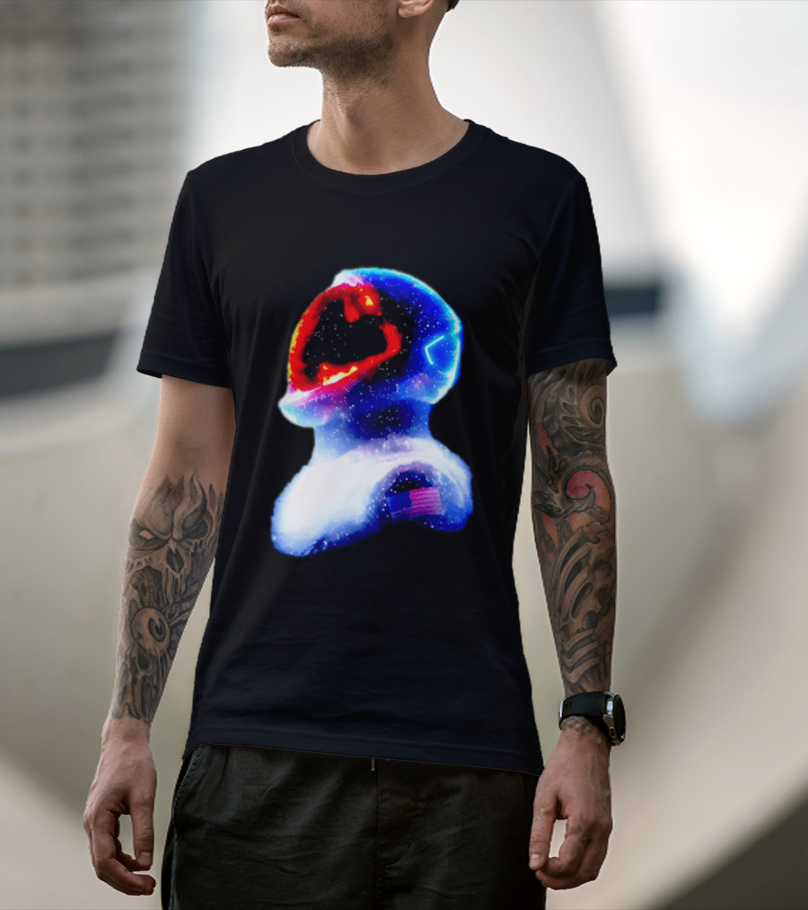 Galaxy Astronaut With American Flag Space Cosmic Adventure T-Shirt