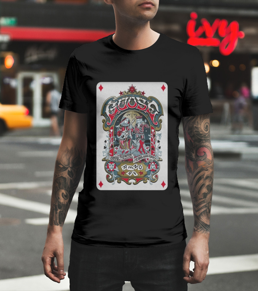 Goose Aug 16 2026 Grand Theatre Reno NV Playing Card T-Shirt