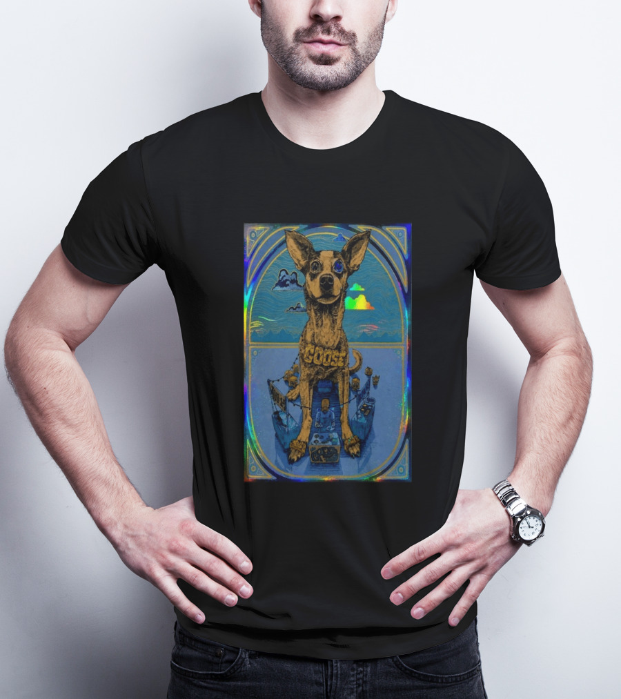 Goose Greek Theatre 08 14 2026 Exclusive Dog Art Holographic T-Shirt