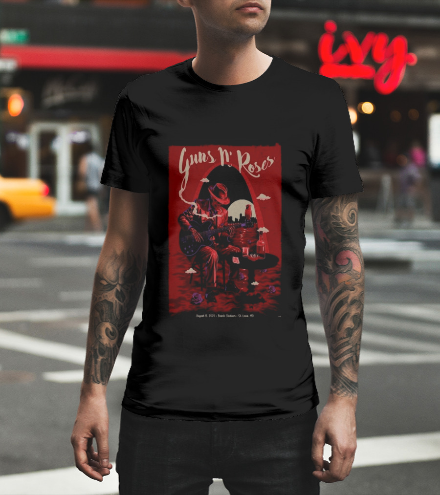 Guns N' Roses 2026 Busch Stadium August 16 St. Louis MO Tour T-Shirt