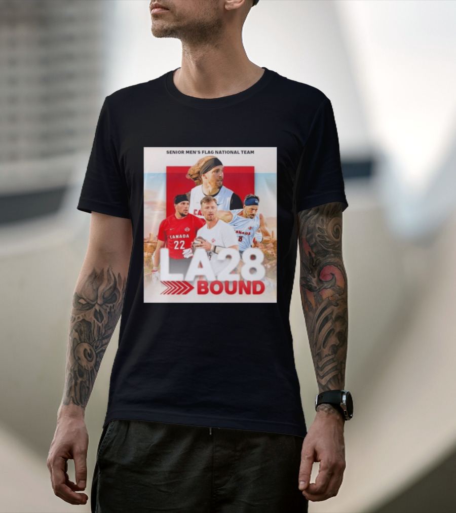 Senior Men's Flag National Team Canada LA28 Bound Canada Football Team Players T-Shirt