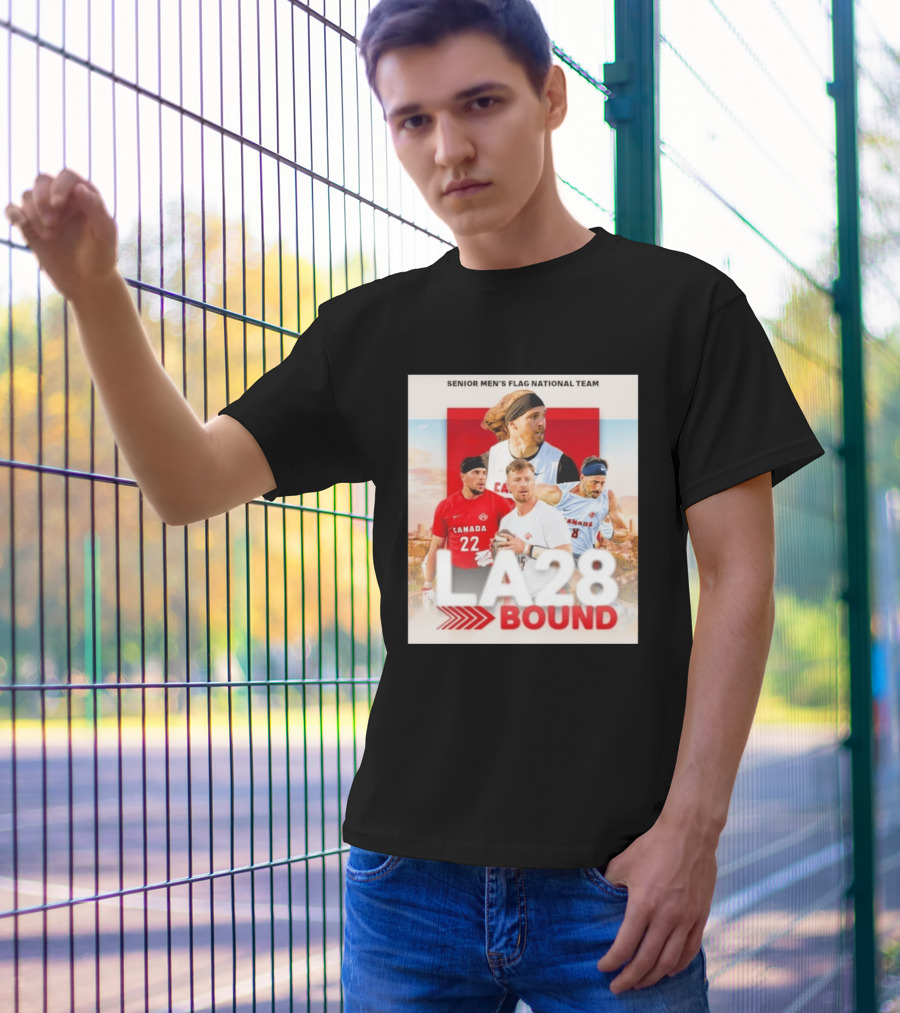 Senior Men's Flag National Team Canada LA28 Bound Canada Football Team Players T-Shirt