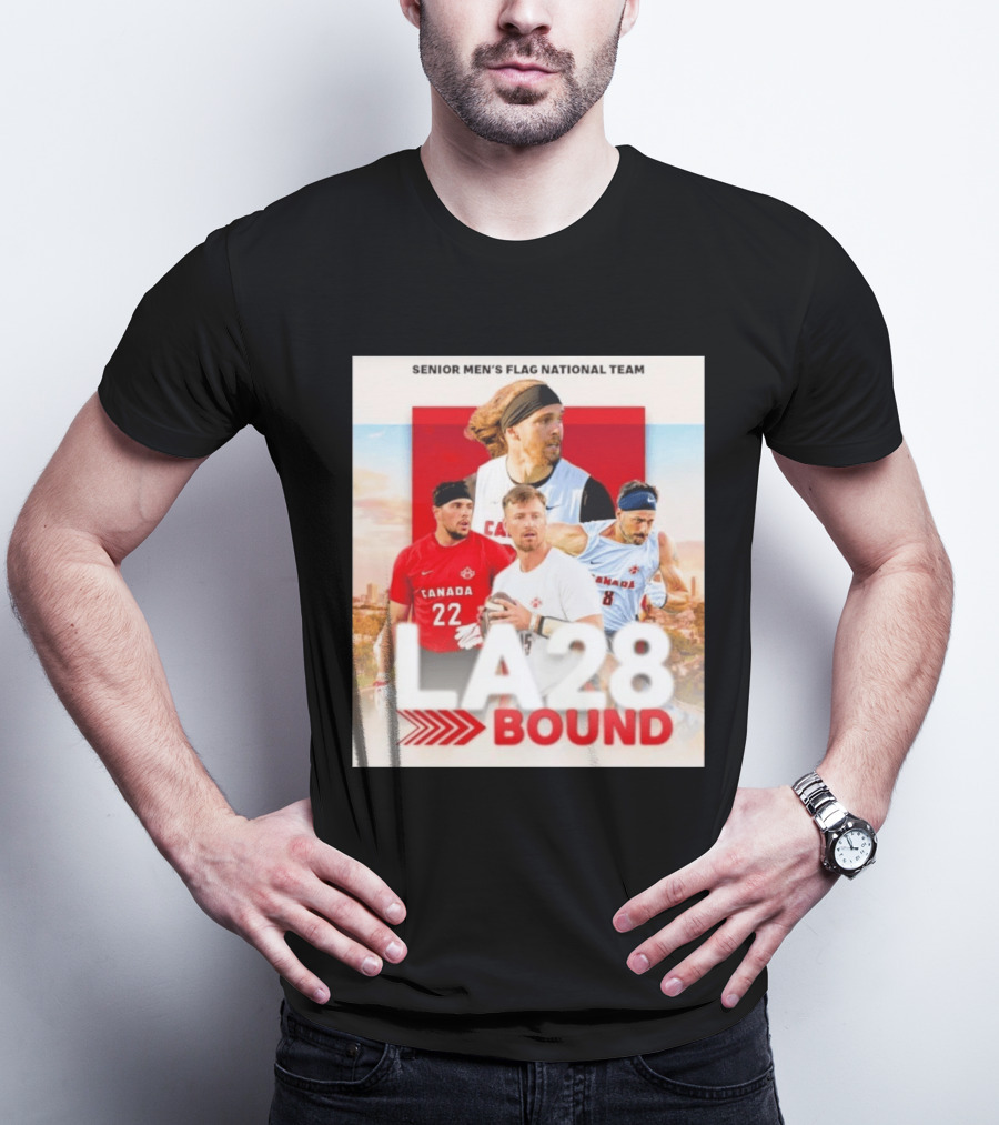 Senior Men's Flag National Team Canada LA28 Bound Canada Football Team Players T-Shirt