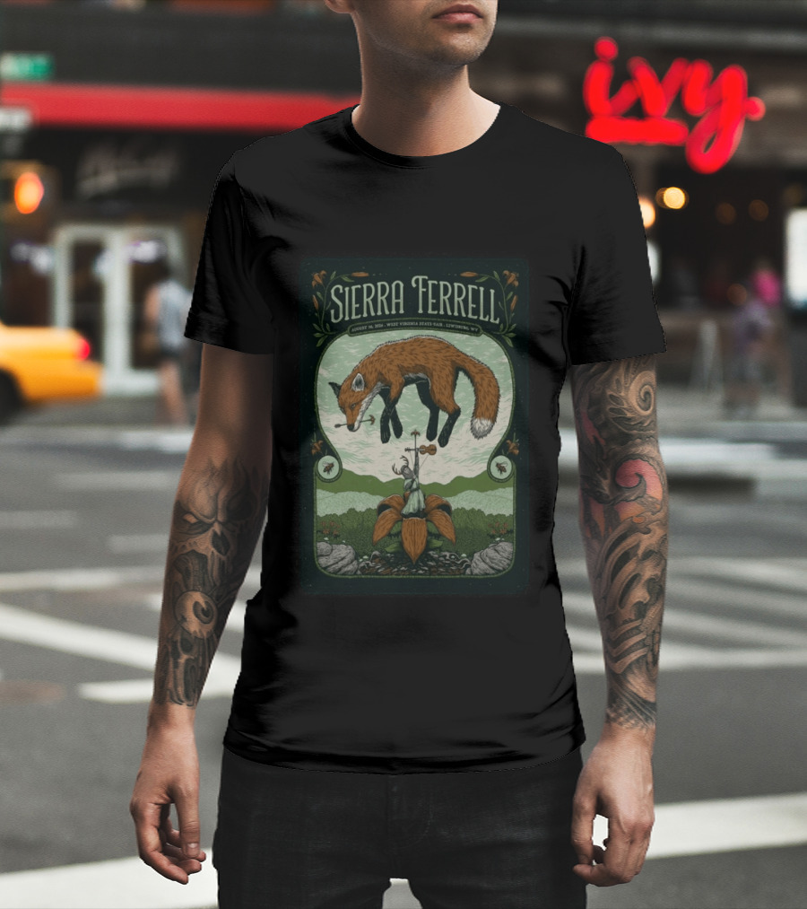 Sierra Ferrell August 16 2026 Lewisburg WV West Virginia State Fair Fox Violin T-Shirt