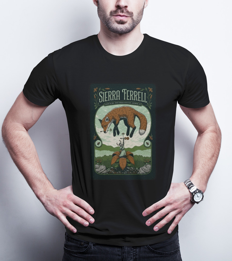 Sierra Ferrell August 16 2026 Lewisburg WV West Virginia State Fair Fox Violin T-Shirt
