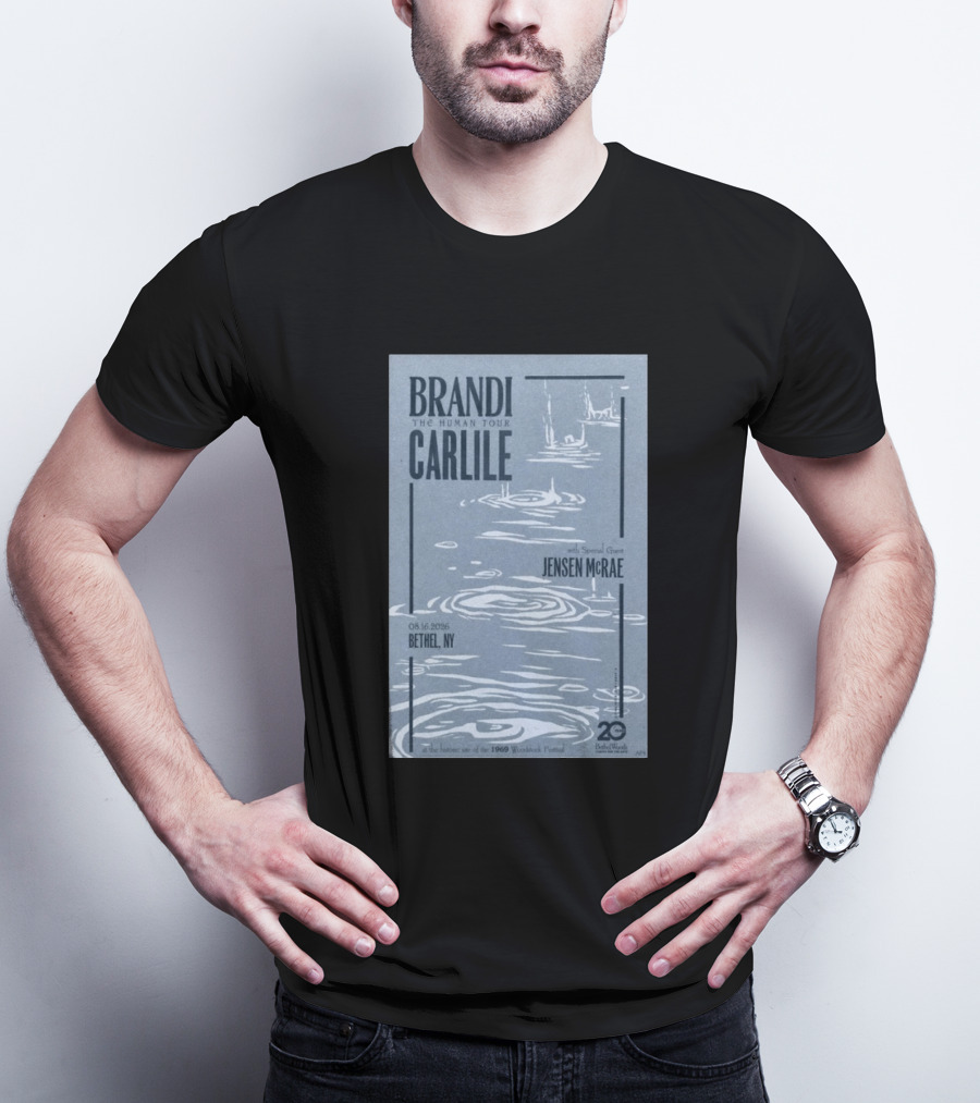 Brandi Carlile The Human Tour August 16 2026 Bethel Ny With Special Guest Jensen Mcrae Woodstock 20 Years Bethelwoods 1969 T-Shirt