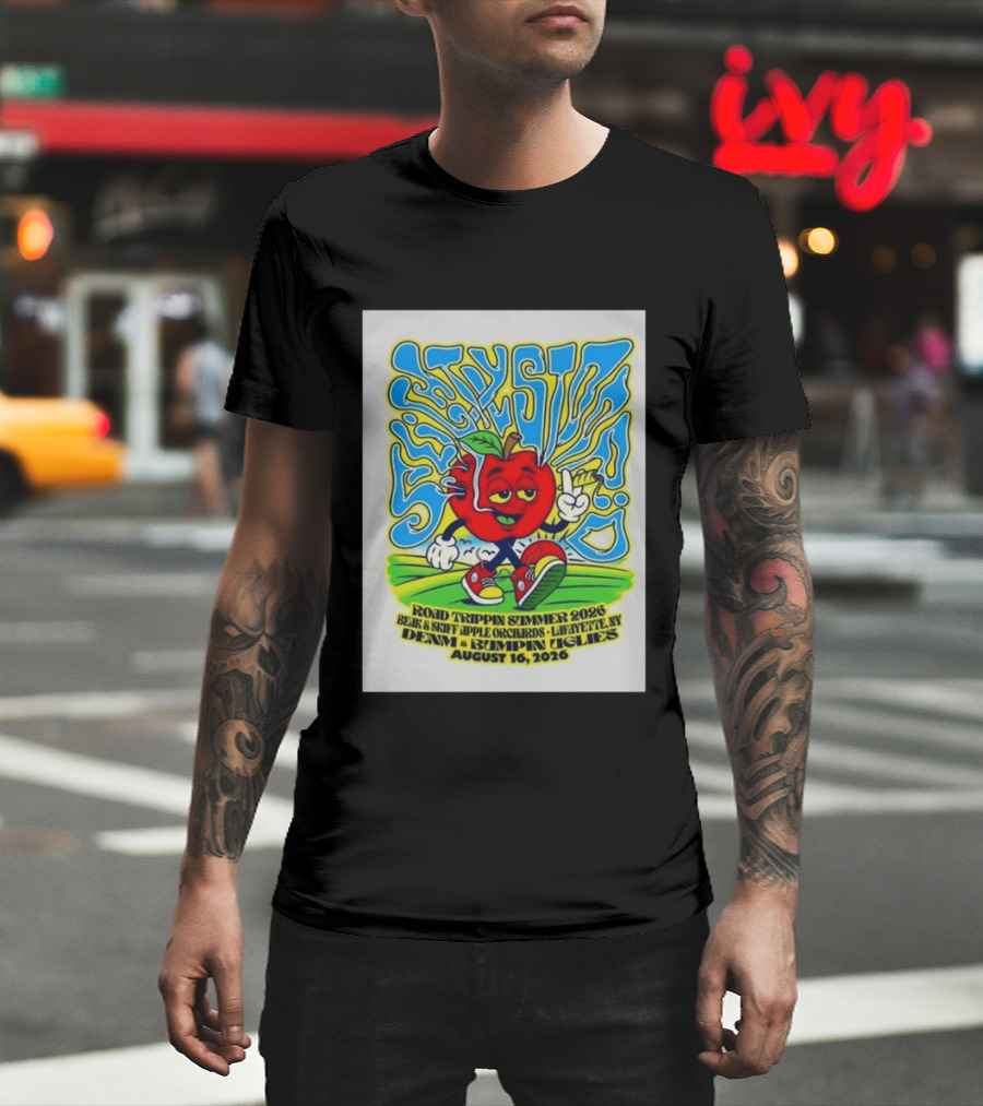 Slightly Stoopid Road Trippin Summer 2026 Beak & Skiff Orchards LaFayette NY August 16 With Denim And Bumpin Uglies T-Shirt