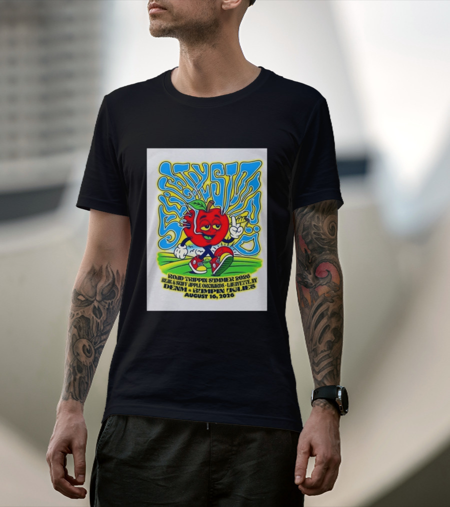 Slightly Stoopid Road Trippin Summer 2026 Beak & Skiff Orchards LaFayette NY August 16 With Denim And Bumpin Uglies T-Shirt