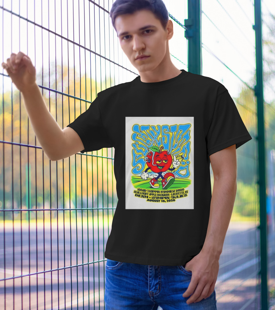 Slightly Stoopid Road Trippin Summer 2026 Beak & Skiff Orchards LaFayette NY August 16 With Denim And Bumpin Uglies T-Shirt