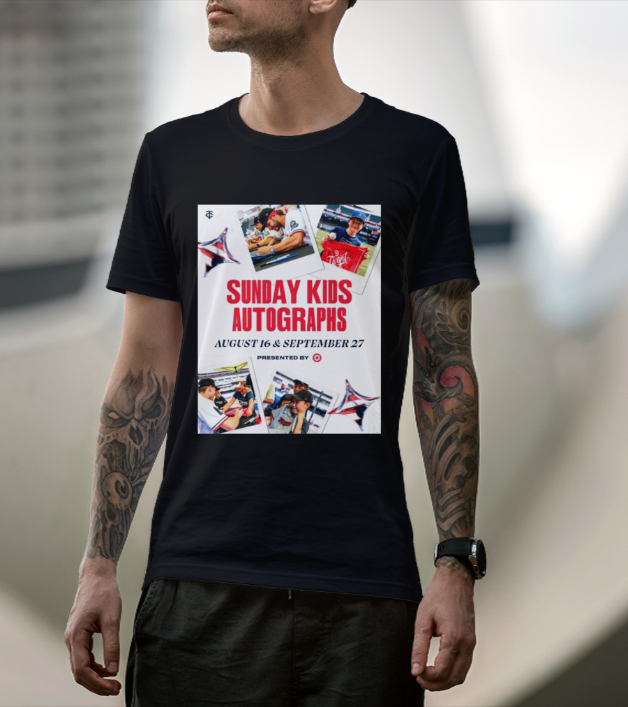 Sunday Kids Autographs August 16 & September 27 Presented By Target Twins Event T-Shirt