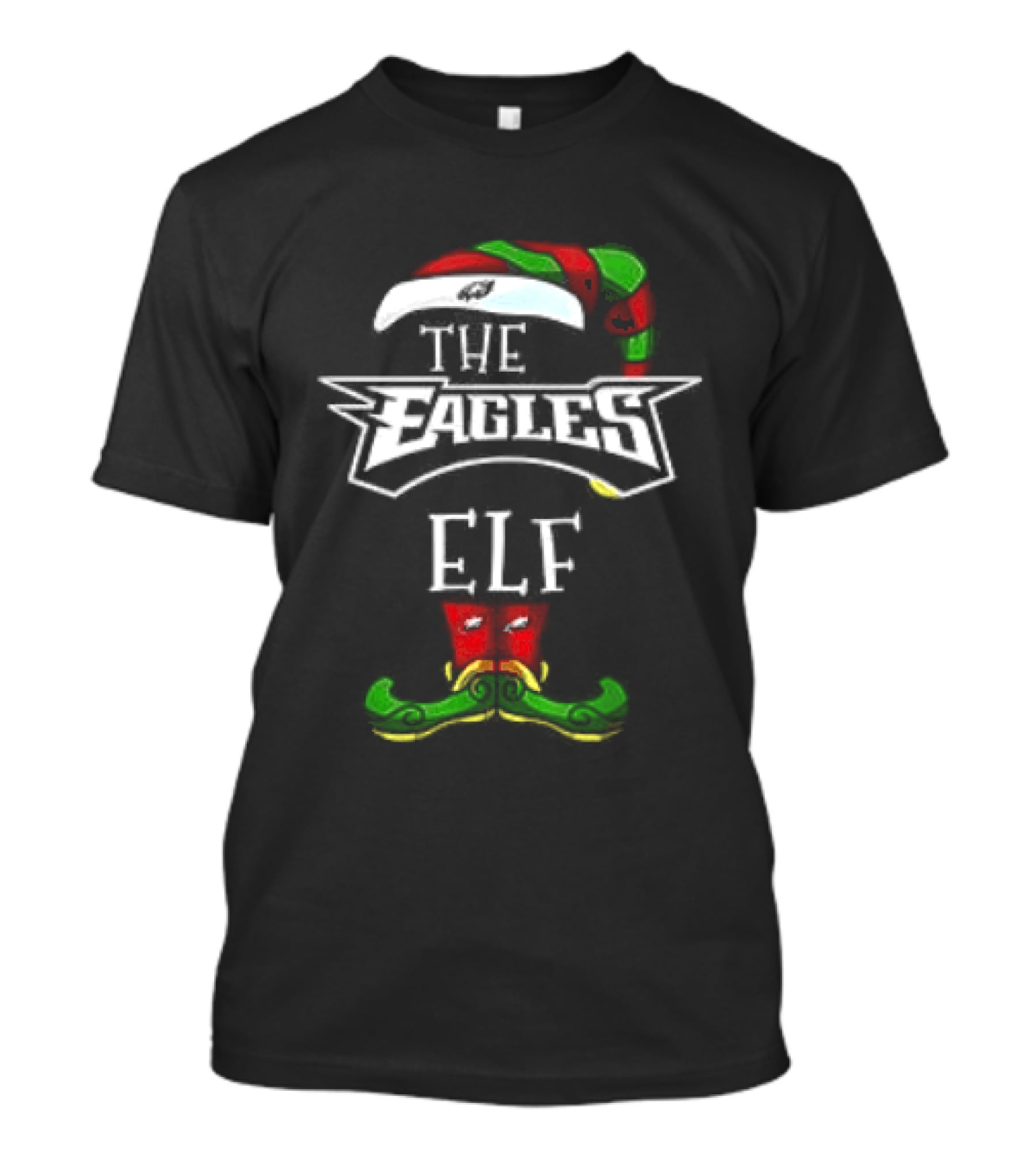 The Eagles Christmas Elf Hat And Mustache T-Shirt
