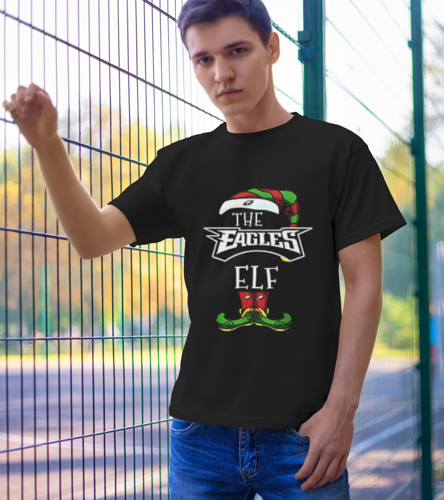 The Eagles Christmas Elf Hat And Mustache T-Shirt