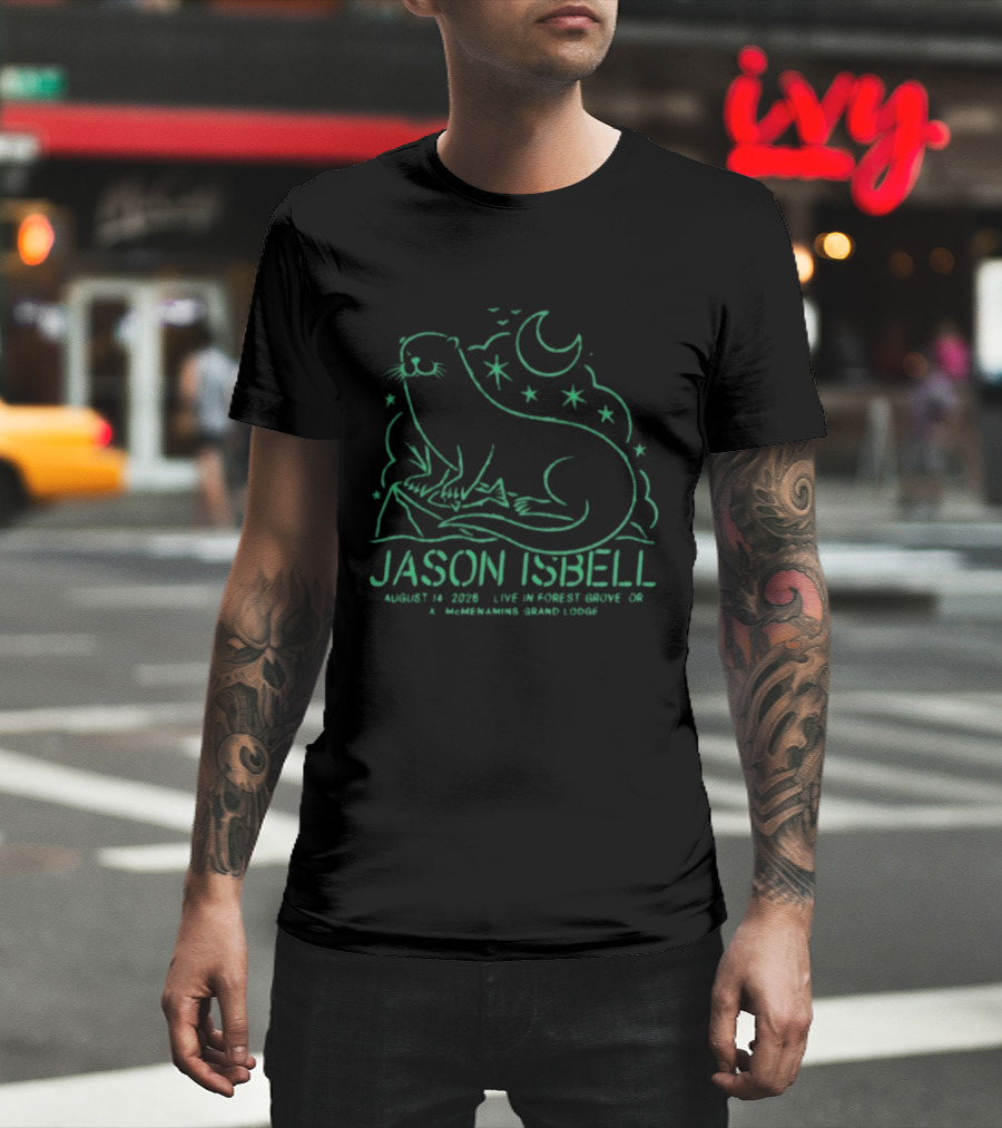Jason Isbell Live In Forest Grove OR August 14 2026 Grand Lodge Concert Otter And Stars T-Shirt