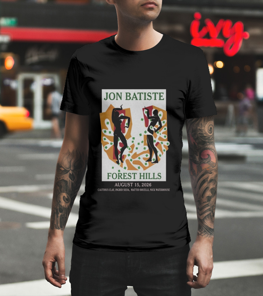 Jon Batiste Forest Hills August 15 2026 Cautious Clay Ingrid Silva Matteo Bocelli Nick Waterhouse T-Shirt