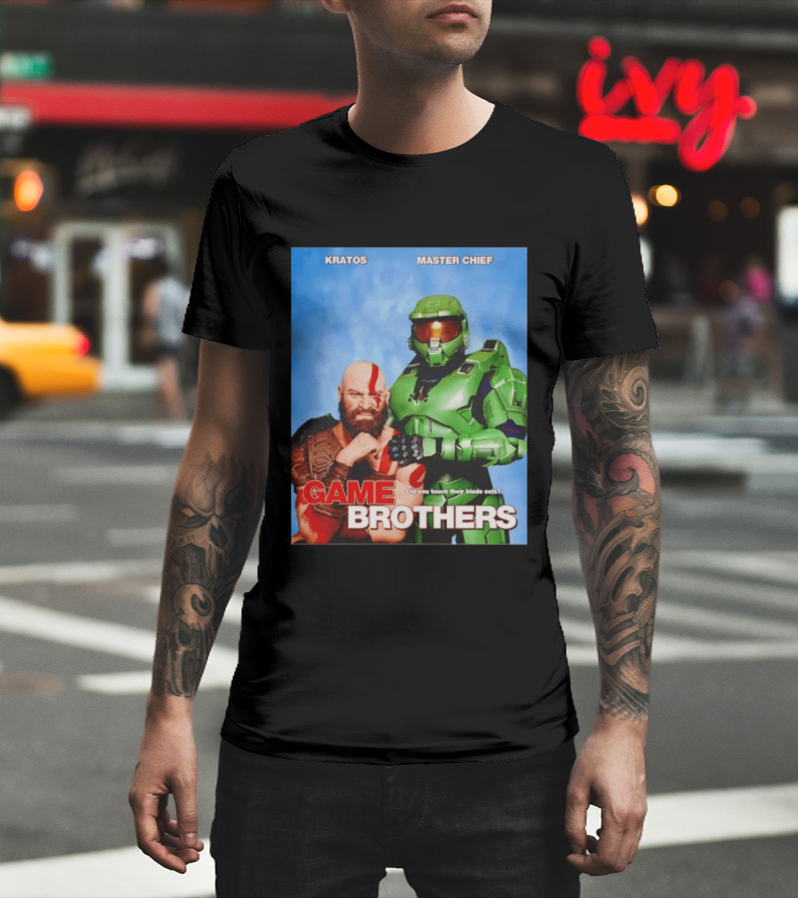 Kratos Master Chief Game Brothers Did You Touch Their Blade Sets T-Shirt