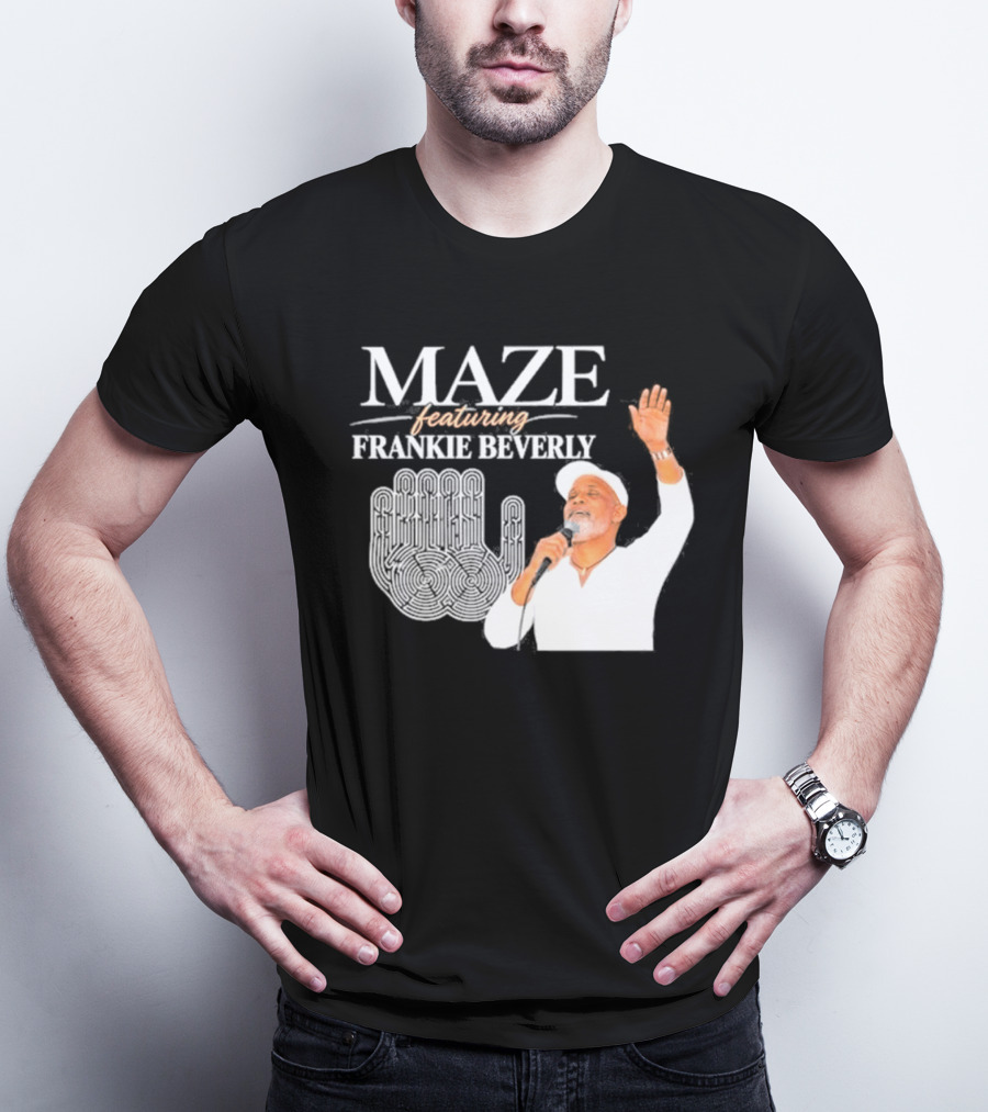 Maze Featuring Frankie Beverly White Outfit Microphone Performance Iconic Image T-Shirt