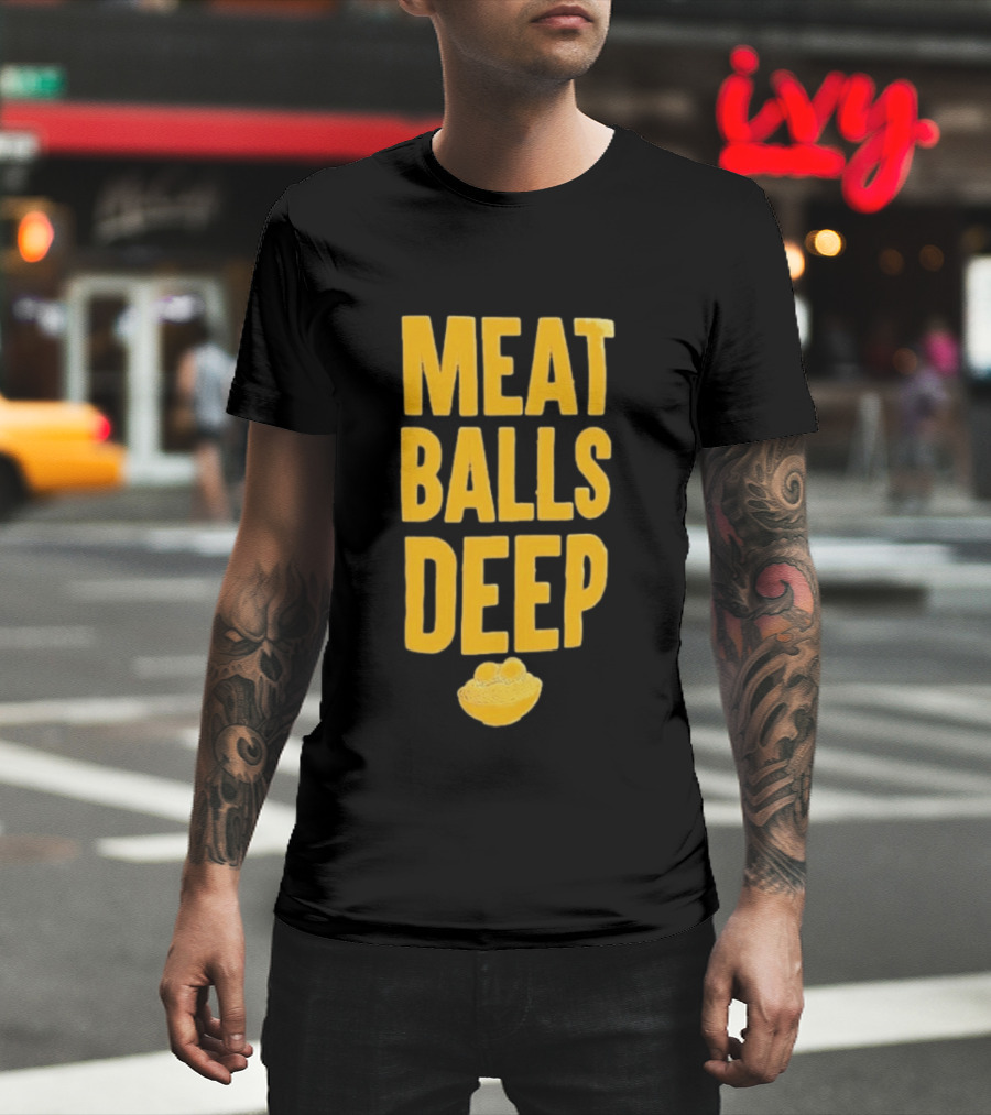 Meat Balls Deep Pasta Bowl Yellow T-Shirt