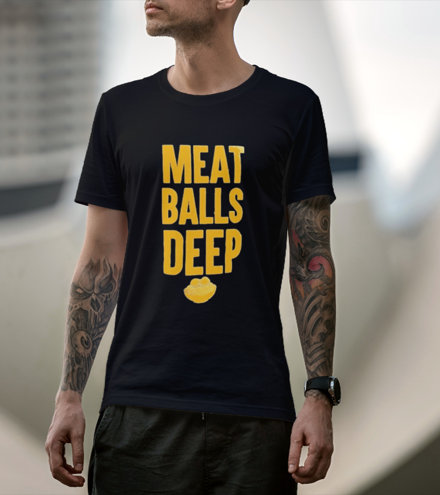 Meat Balls Deep Pasta Bowl Yellow T-Shirt