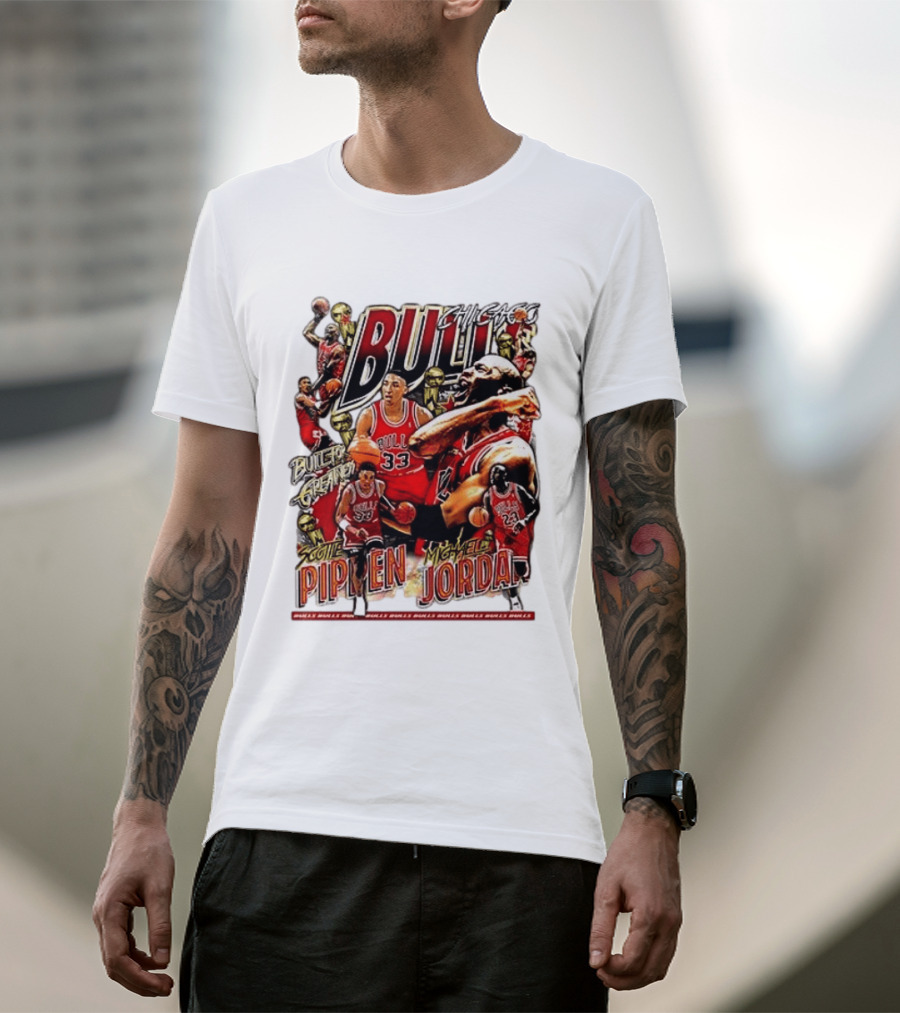 Chicago Bull Machael Jordan X Scotie Pippen Build For Greatness T-Shirt