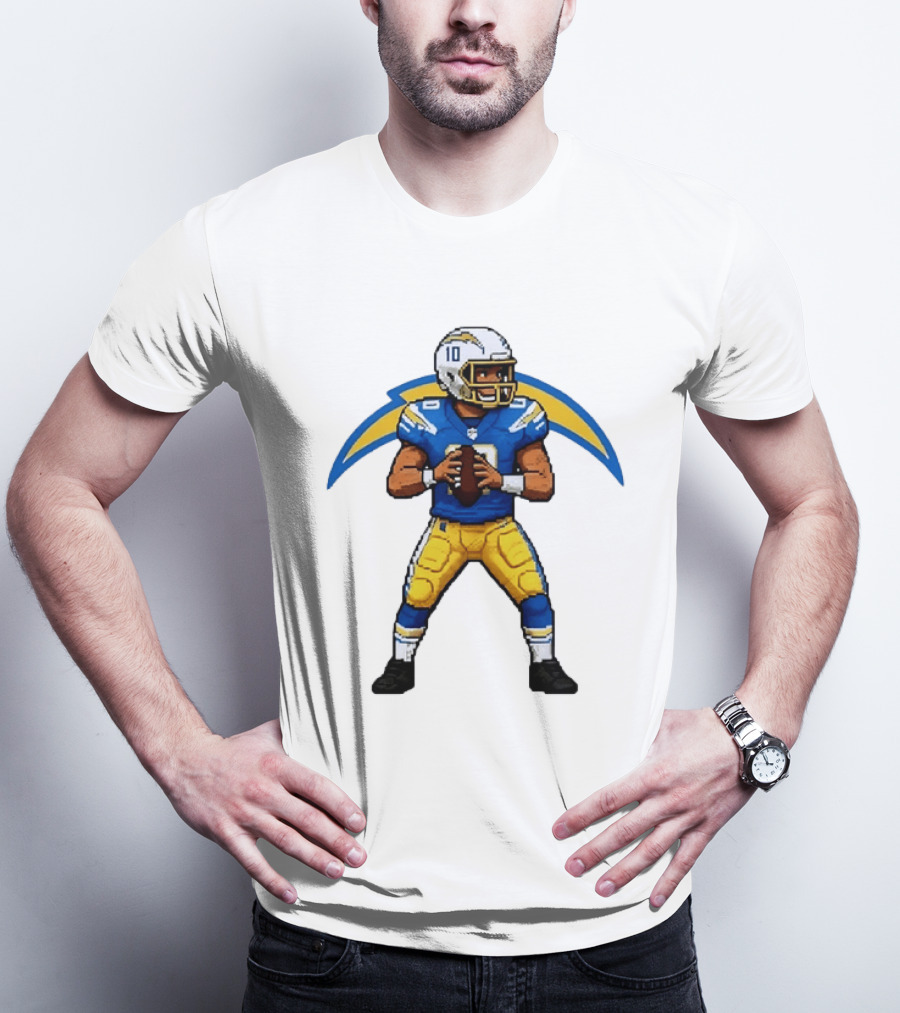 Justin Herbert Los Angeles Chargers Pixel T-Shirt