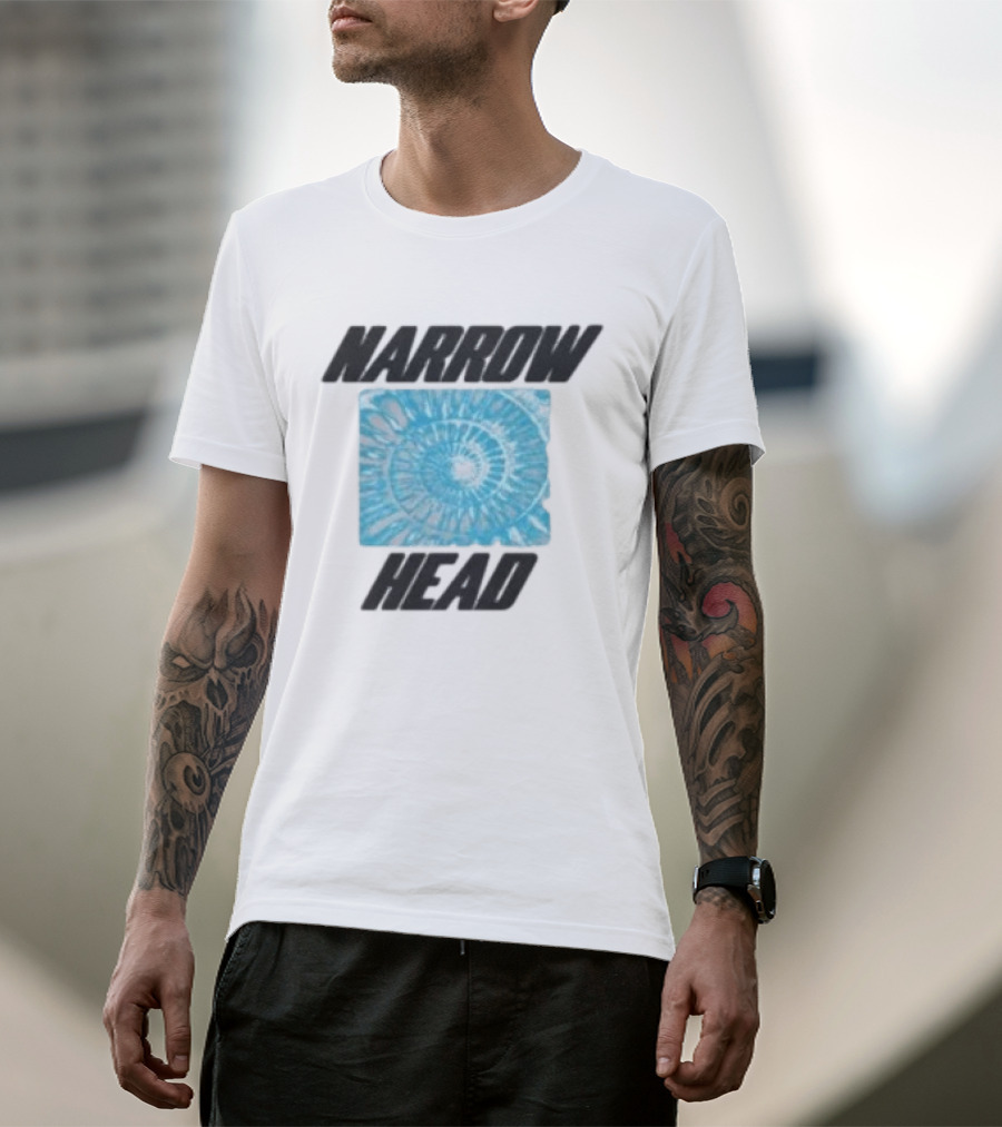 Narrow Head Blue Spiral Shell Tie Dye T-Shirt