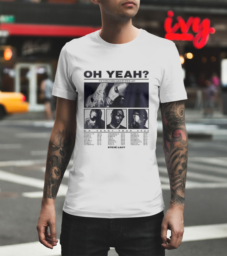 Steve Lacy Oh Yeah Tour Cities List Music Event Dates Compilation T-Shirt