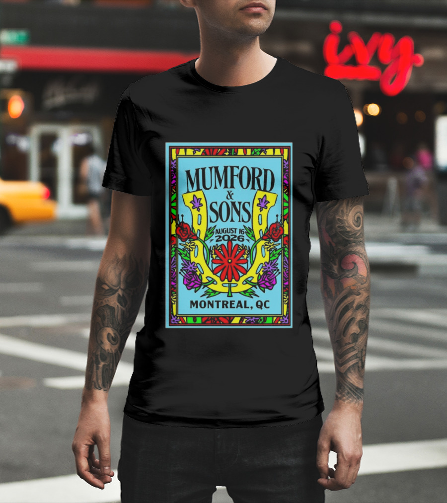 Mumford And Sons August 16 2026 Montreal QC Colorful Floral Concert T-Shirt