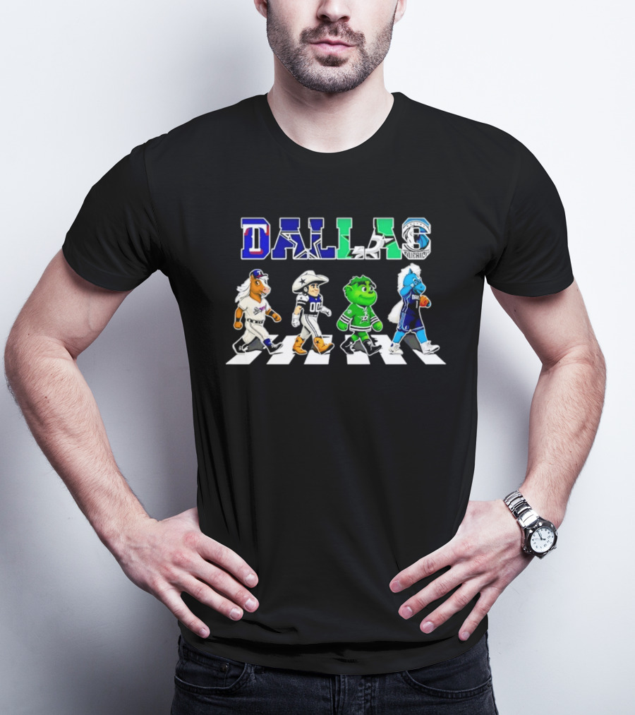 Dallas Rangers Cowboys Stars Mavericks Road Crossing T-Shirt